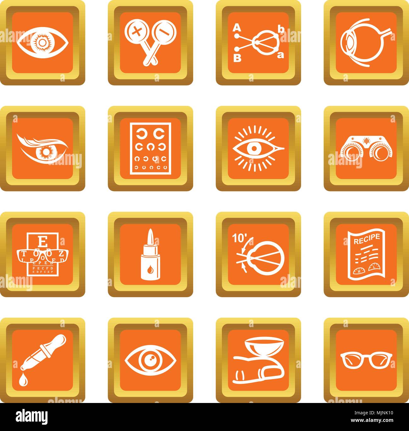 Ophthalmologist icons set orange square vector Stock Vector Image & Art ...