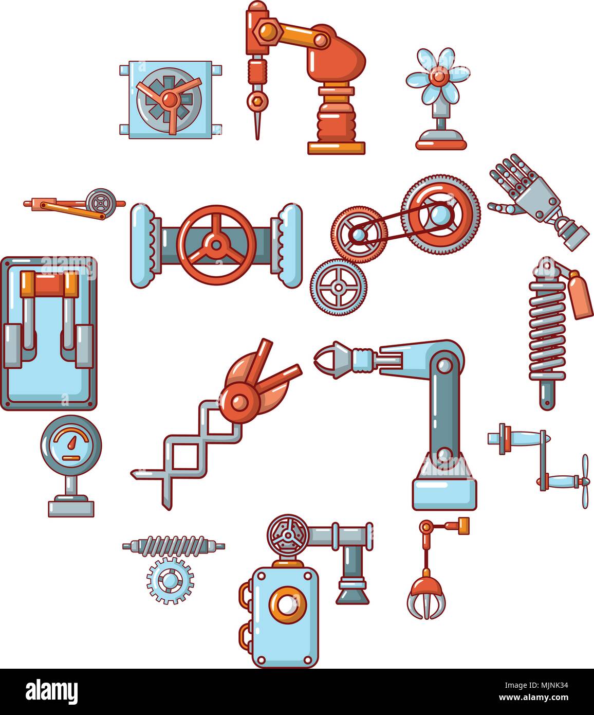 Technical mechanisms icons set, cartoon style Stock Vector Image & Art ...