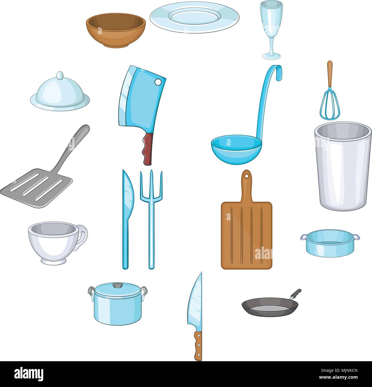 Basic dishes icons set, cartoon style Stock Vector Image & Art - Alamy