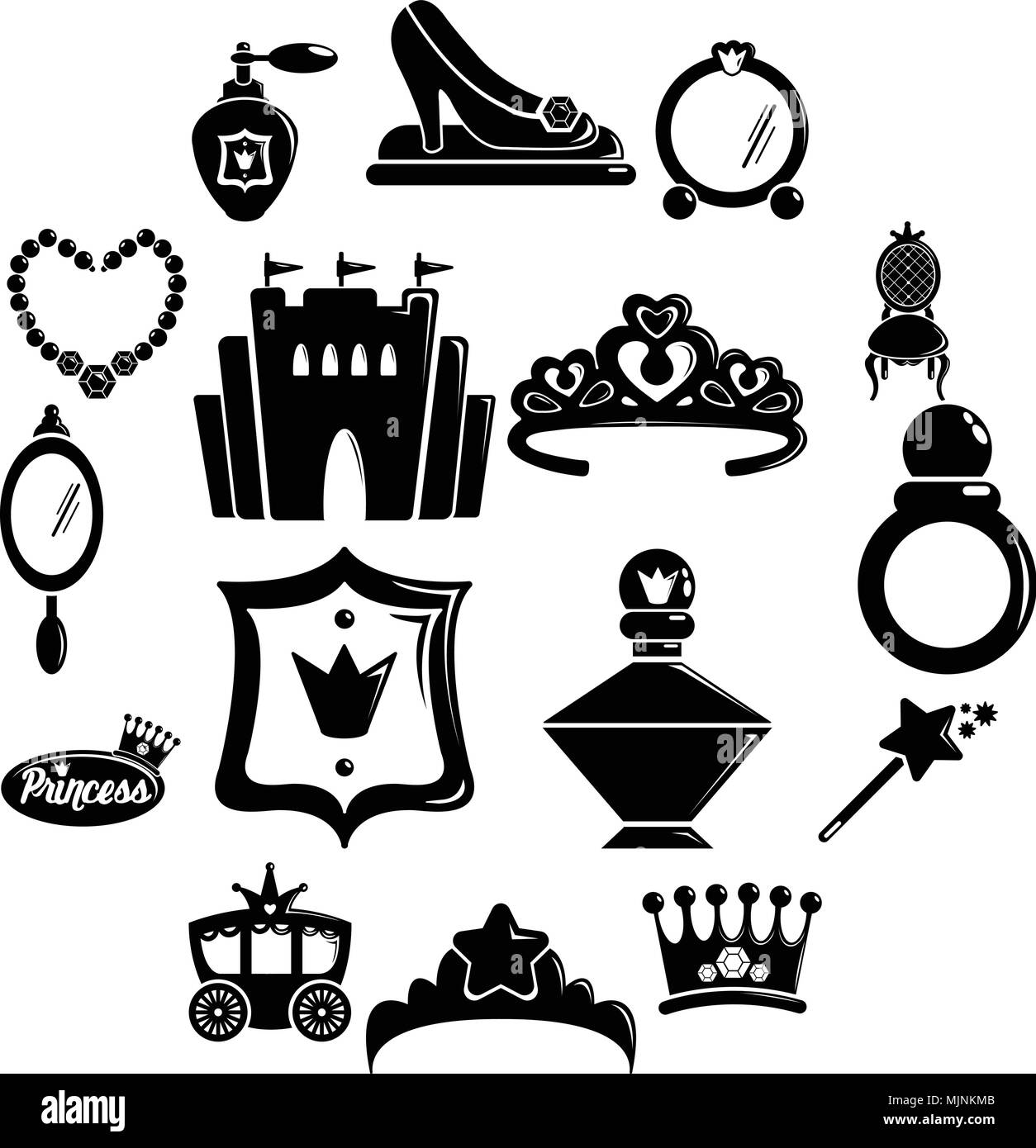 Princess doll icons set, simple style Stock Vector Image & Art - Alamy