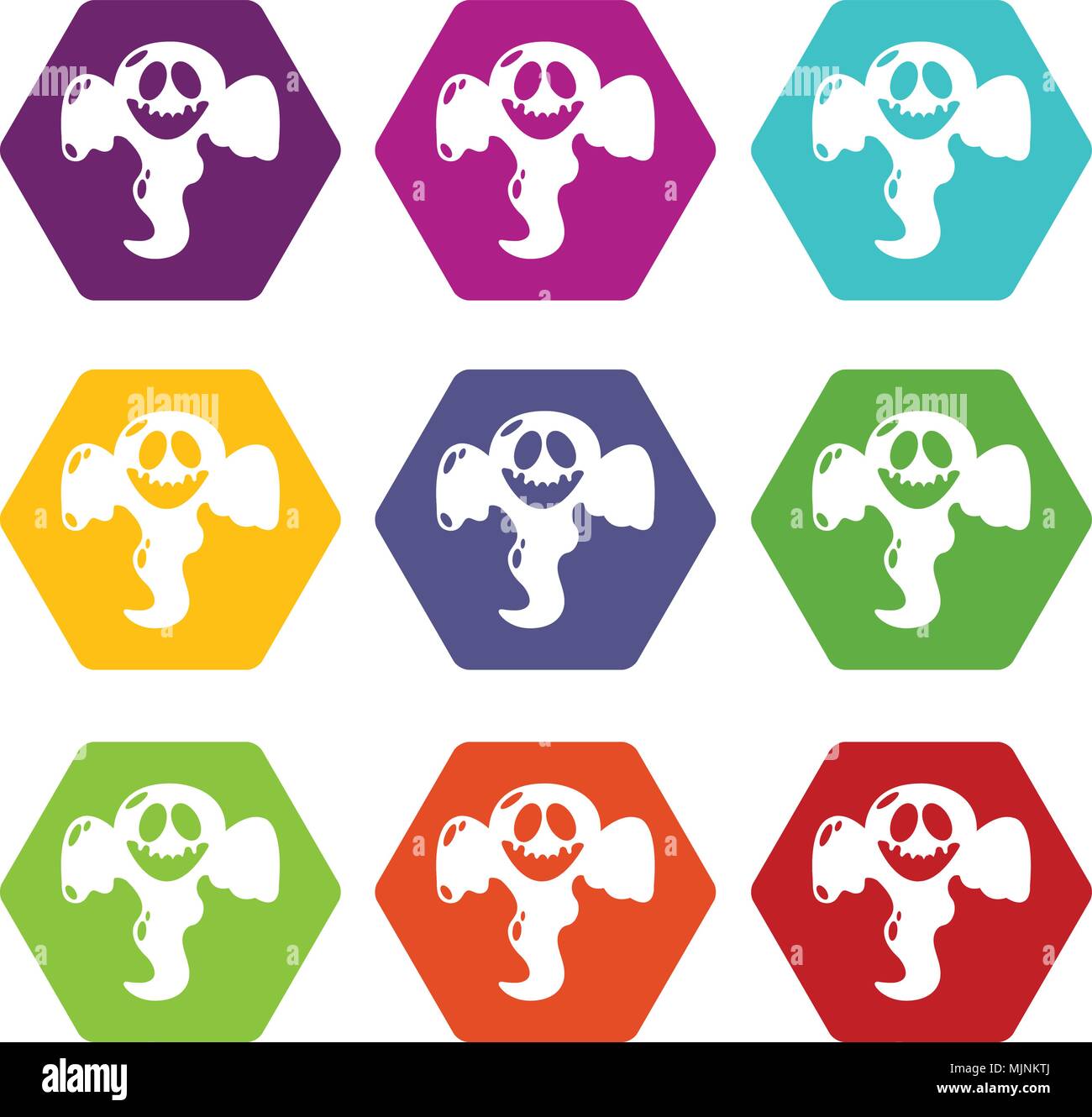 Ghost scaring icons set 9 vector Stock Vector Image & Art - Alamy