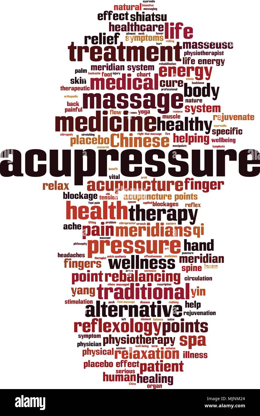 Acupressure word cloud concept. Vector illustration Stock Vector Image ...