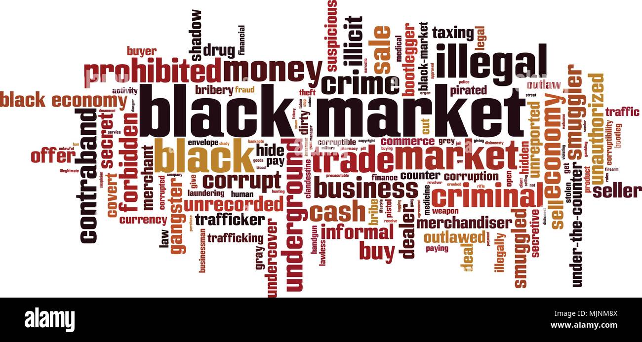 Black market word cloud concept. Vector illustration Stock Vector Image ...