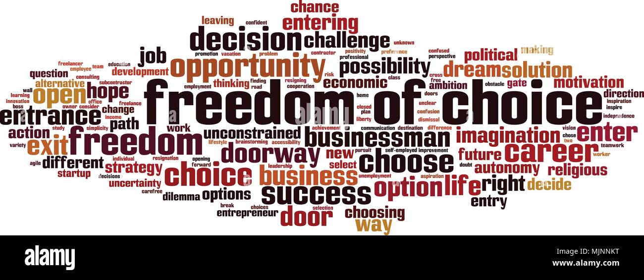 Freedom of choice word cloud concept. Vector illustration Stock Vector ...