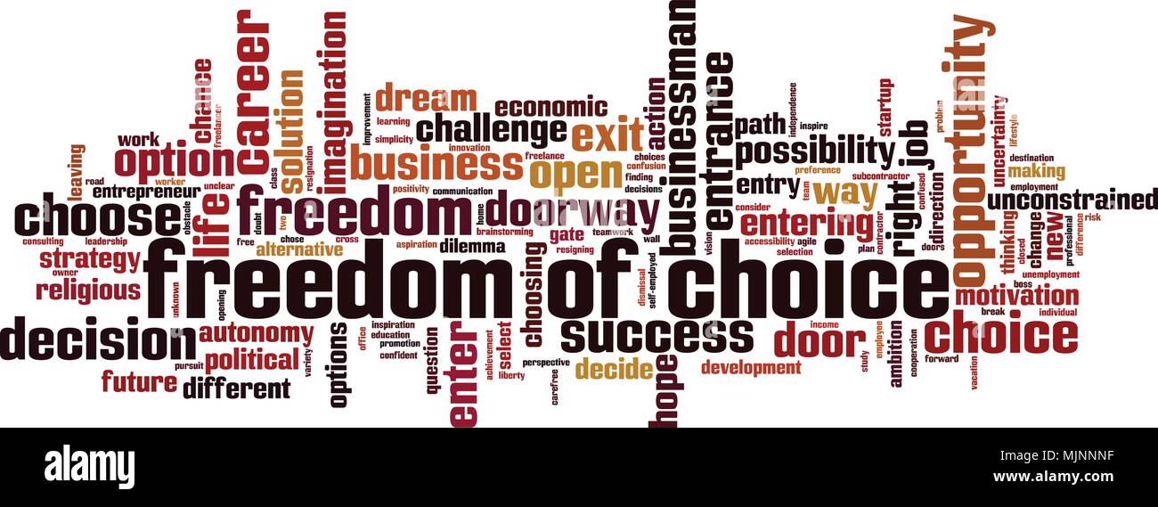 Freedom of choice word cloud concept. Vector illustration Stock Vector ...