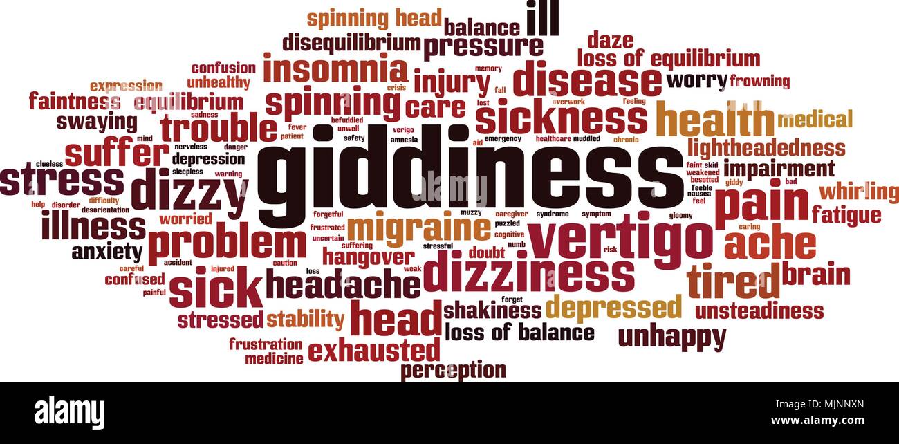 Giddiness word cloud concept. Vector illustration Stock Vector Image ...