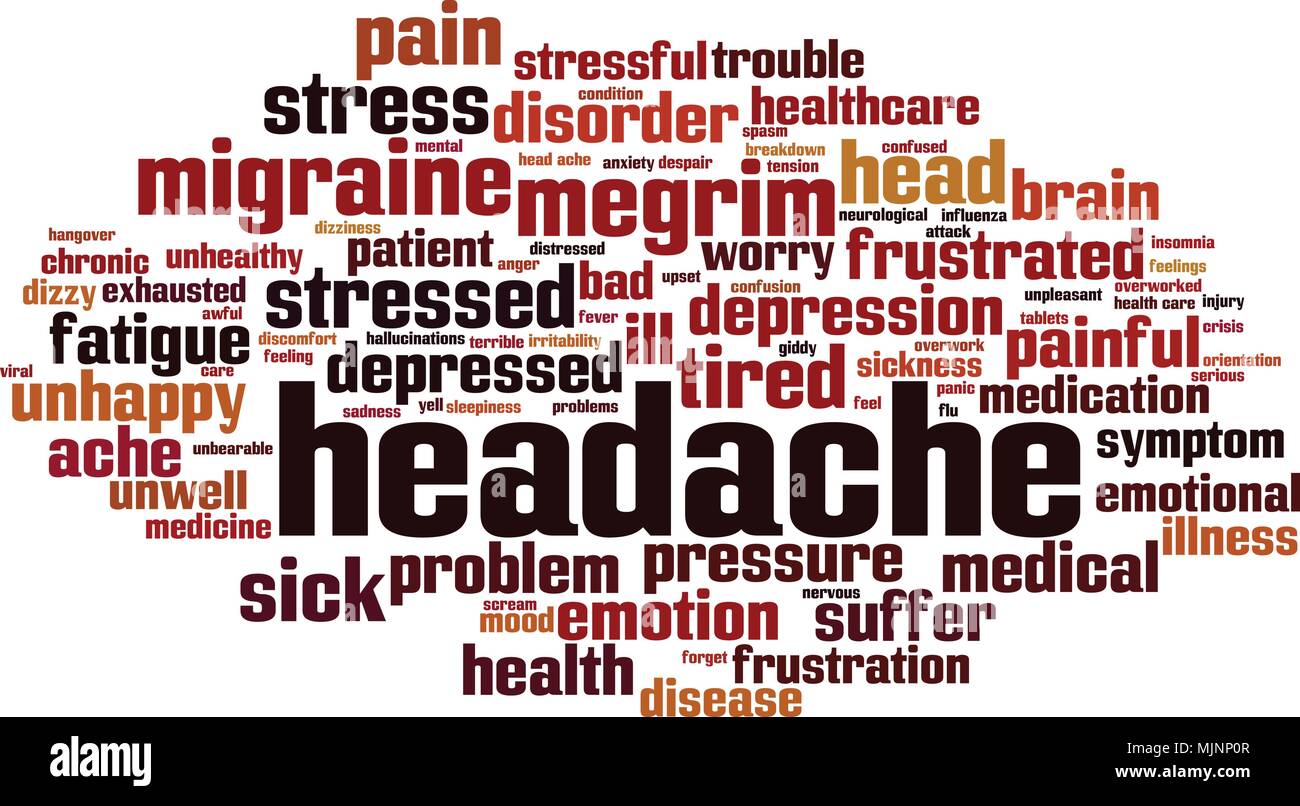 Headache word cloud concept. Vector illustration Stock Vector Image ...