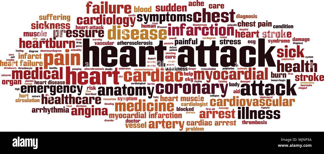 Heart attack word cloud concept. Vector illustration Stock Vector Image ...