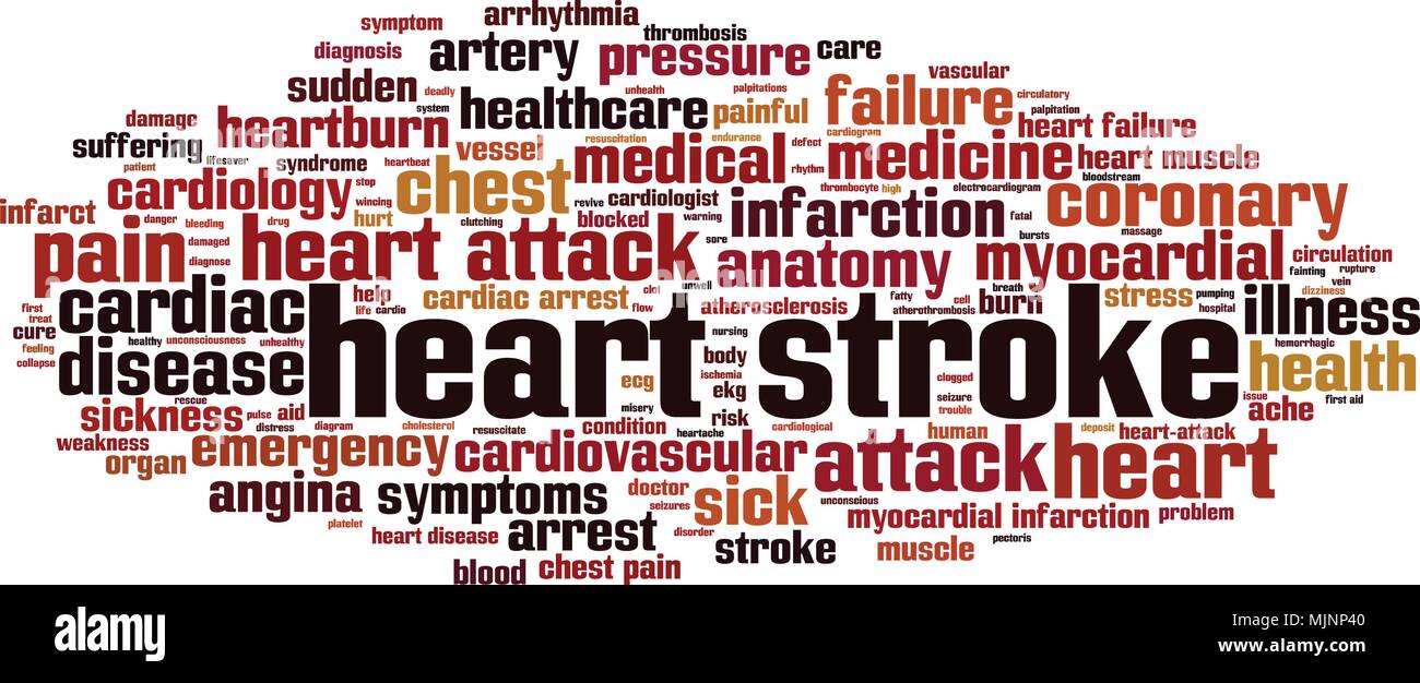 Heart stroke word cloud concept. Vector illustration Stock Vector Image ...