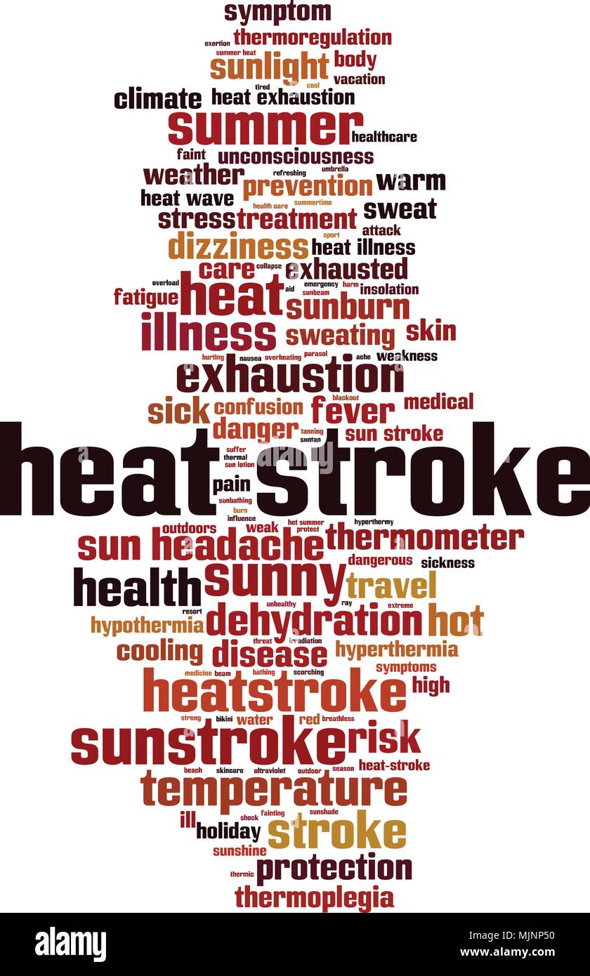 Heat stroke word cloud concept. Vector illustration Stock Vector Image ...