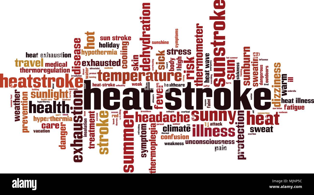 Heat stroke word cloud concept. Vector illustration Stock Vector Image ...