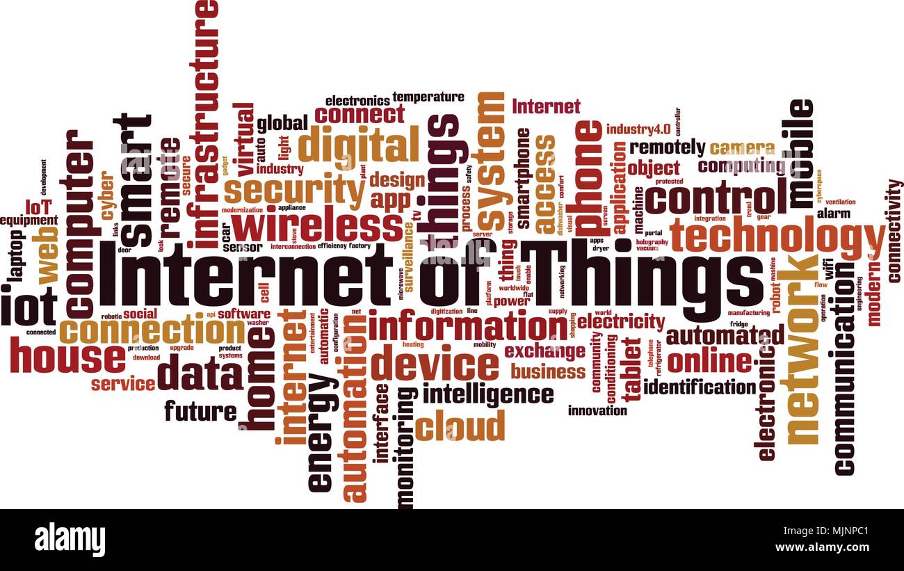 Internet of Things word cloud concept. Vector illustration Stock Vector ...