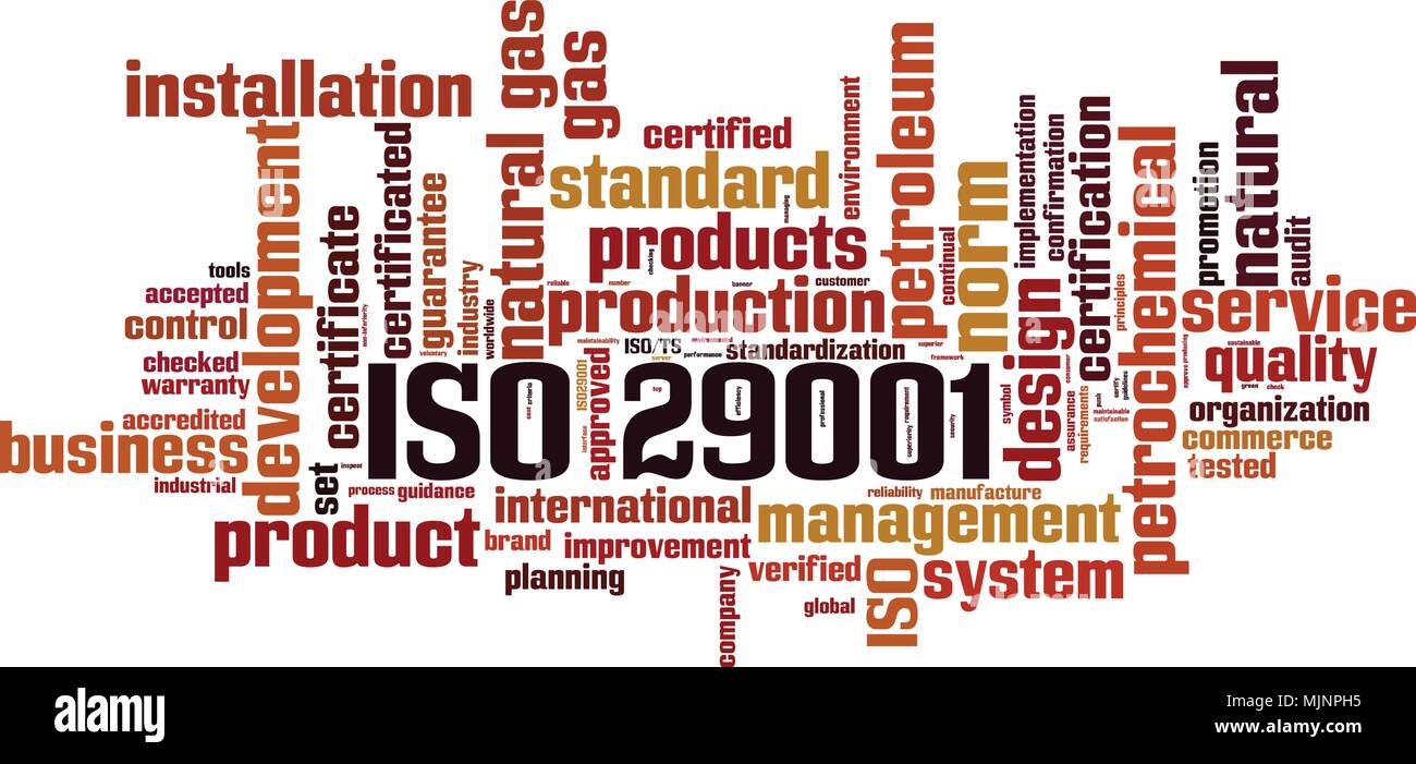 ISO 29001 word cloud concept. Vector illustration Stock Vector Image ...