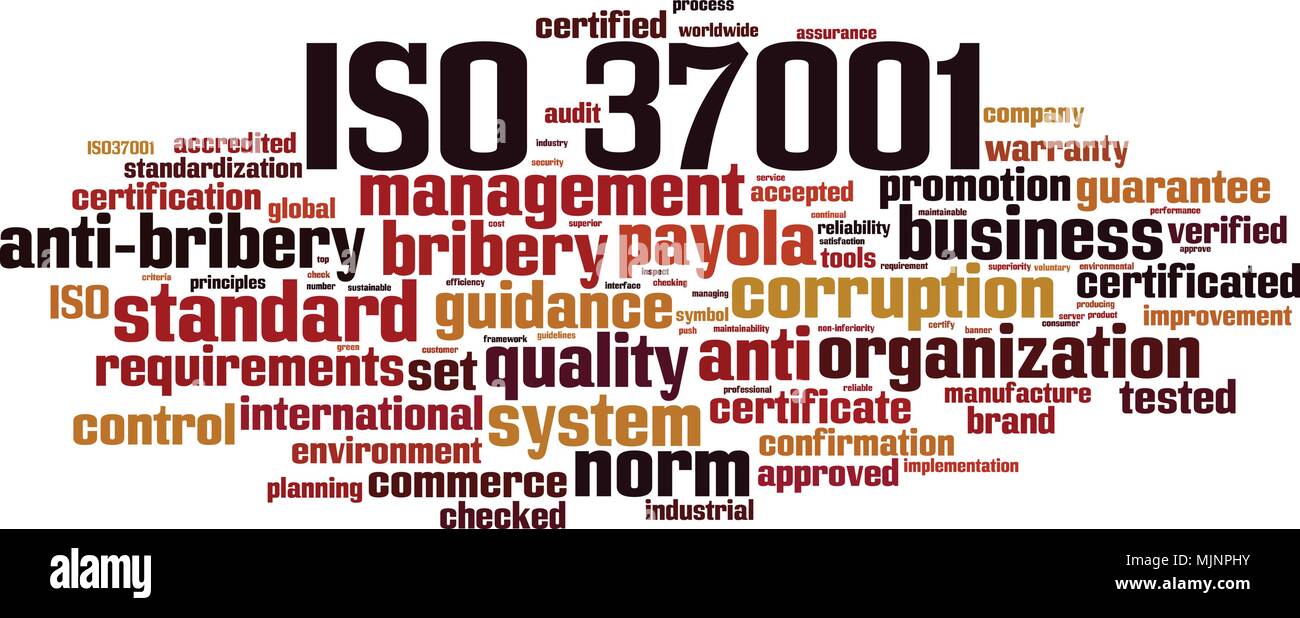 ISO 37001 word cloud concept. Vector illustration Stock Vector Image ...