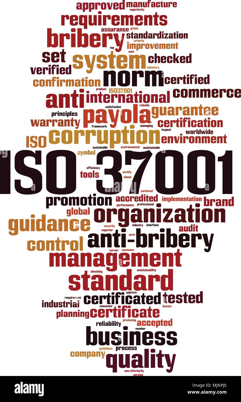 ISO 37001 word cloud concept. Vector illustration Stock Vector Image ...