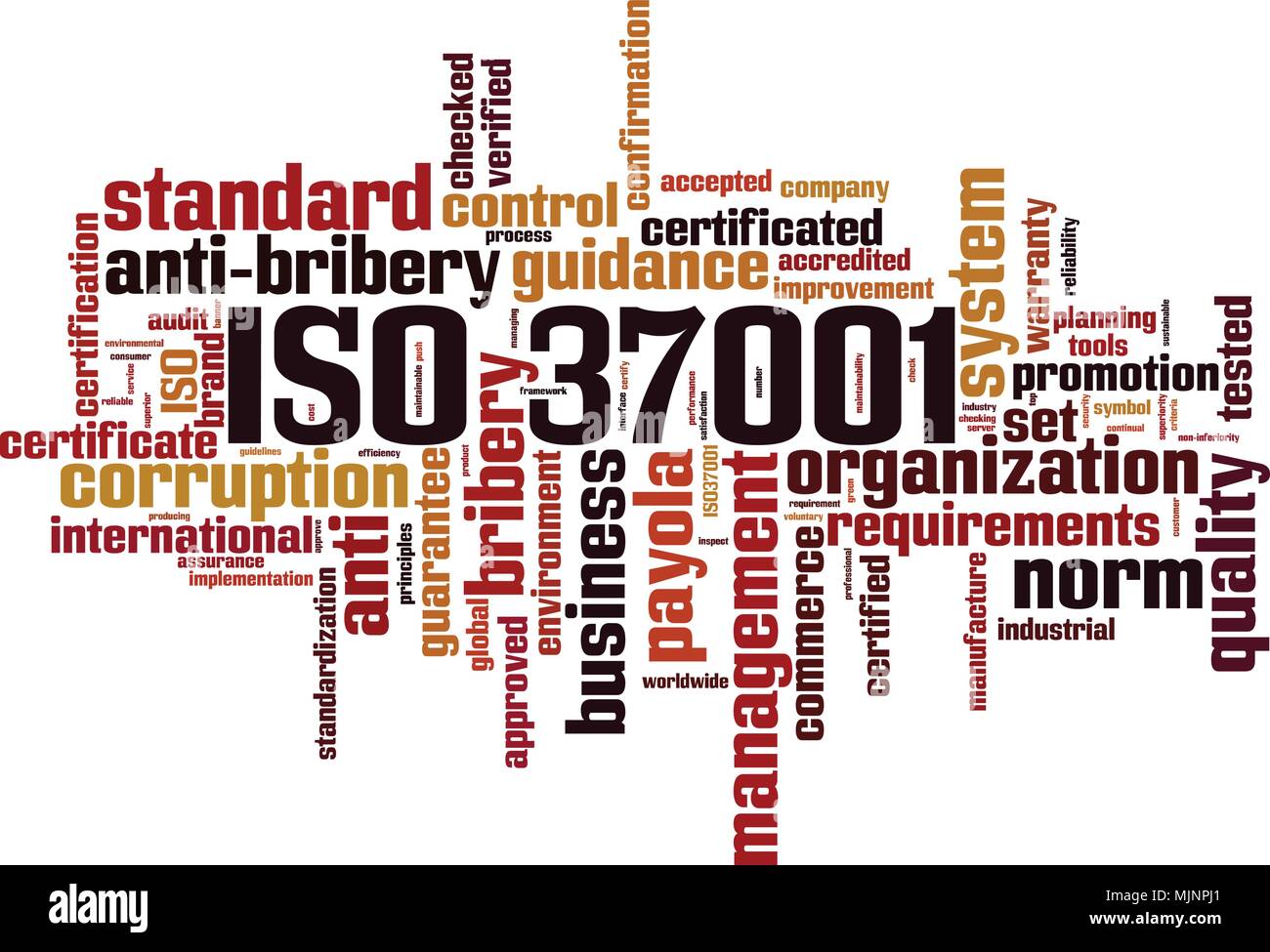 ISO 37001 word cloud concept. Vector illustration Stock Vector Image ...