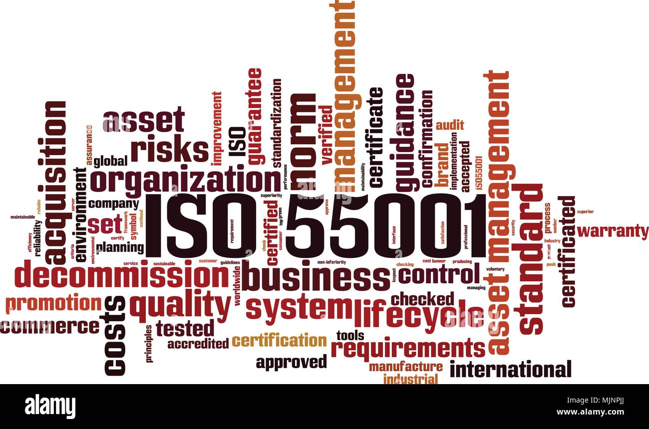 ISO 55001 word cloud concept. Vector illustration Stock Vector Image ...