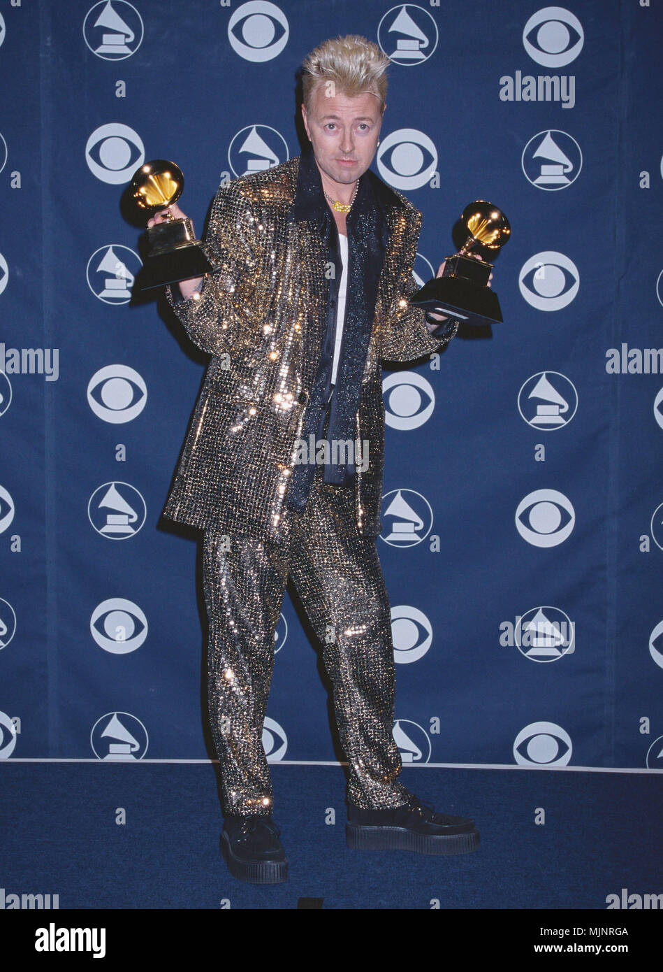 Brian Setzer Holding Two Grammy Awards --- " Tsuni / USA "Brian Setzer ...