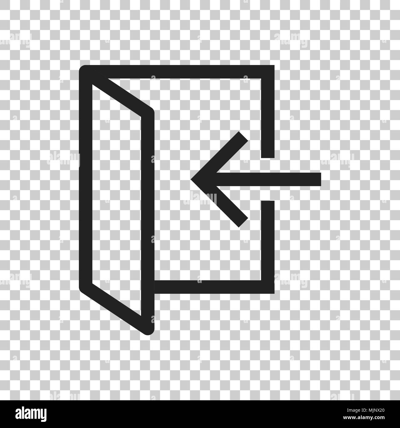 Entrance door in flat style. Exit doors illustration on isolated ...