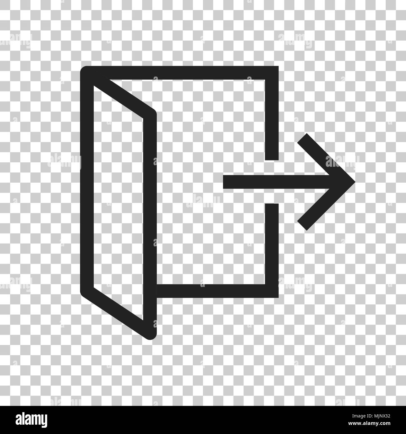 Entrance door in flat style. Exit doors illustration on isolated ...