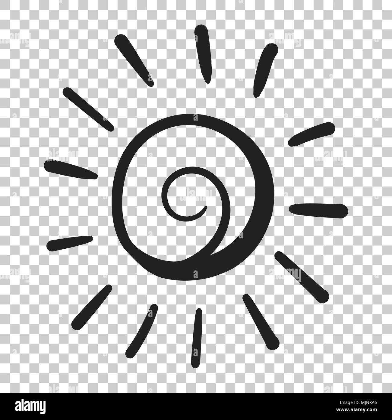Hand drawn sun vector icon. Sun sketch doodle illustration. Handdrawn ...