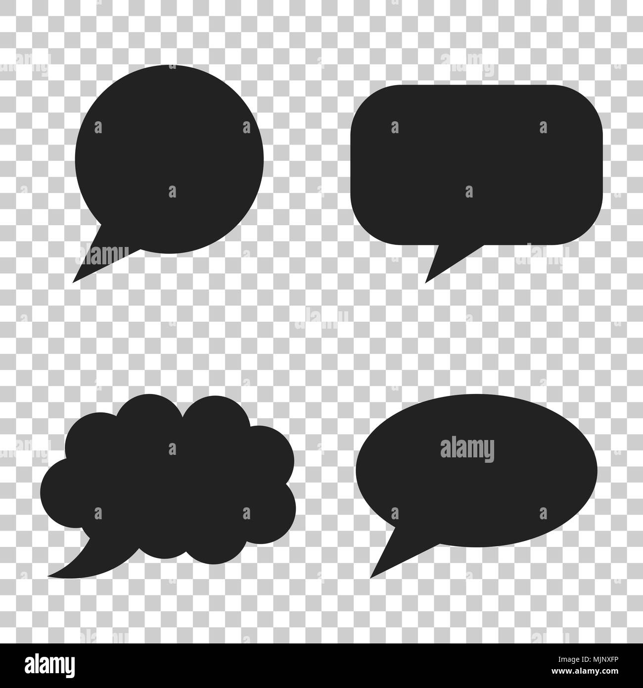 Blank empty speech bubble vector icon in flat style. Dialogue box on isolated transparent ...