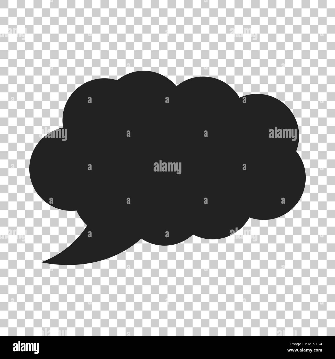 Blank empty speech bubble vector icon in flat style. Dialogue box on isolated transparent ...