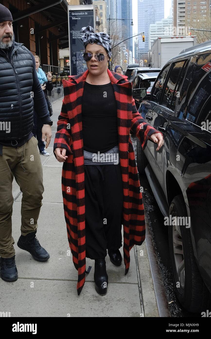 Pink leaving her hotel with son Jameson Moon Hart in New York, United ...