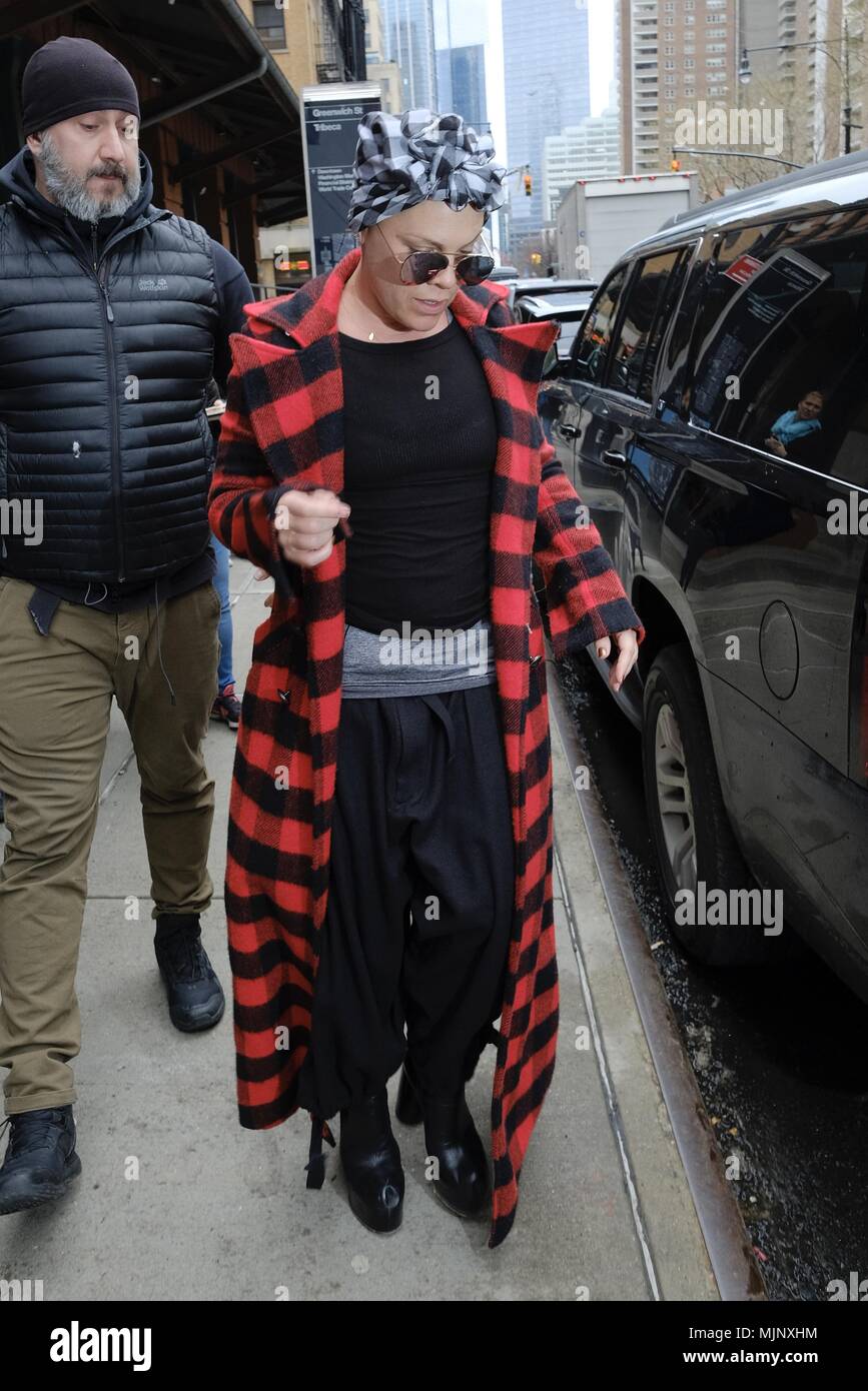 Pink leaving her hotel with son Jameson Moon Hart in New York, United ...