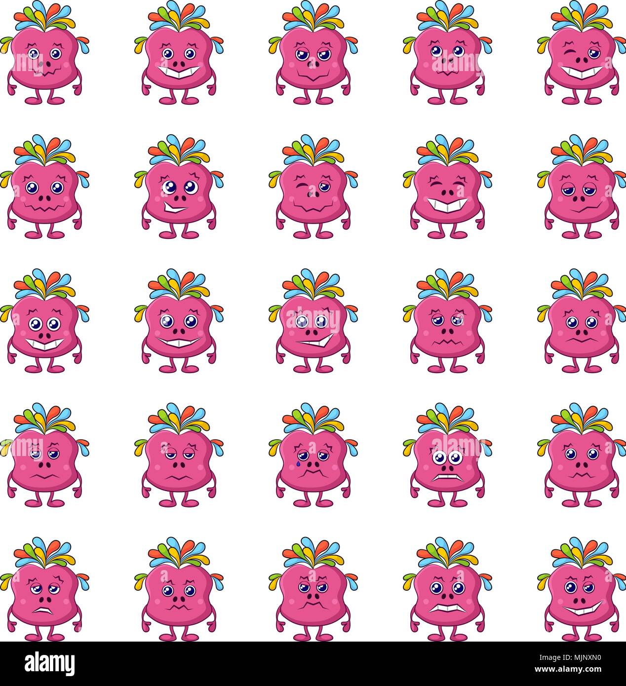 Cartoon Monsters Smilies Set Stock Vector Image & Art - Alamy