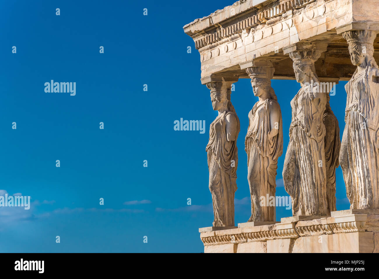 The Caryatids of the Erechtheion in Acropolis Athens Greece Stock Photo ...