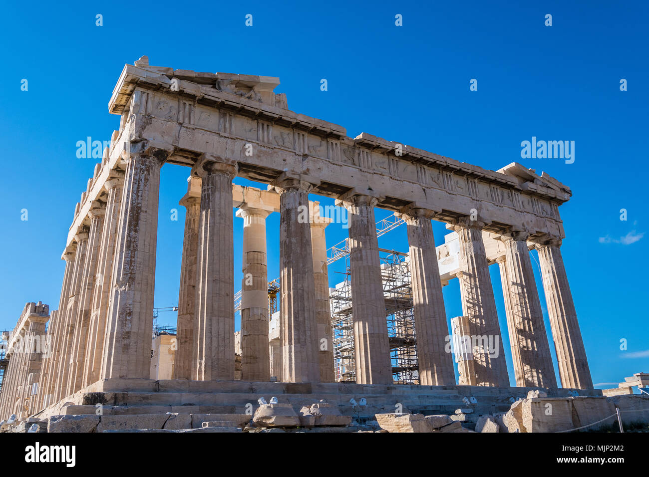 Parthenon temple on Acropolis hill in Athens Greece Stock Photo - Alamy