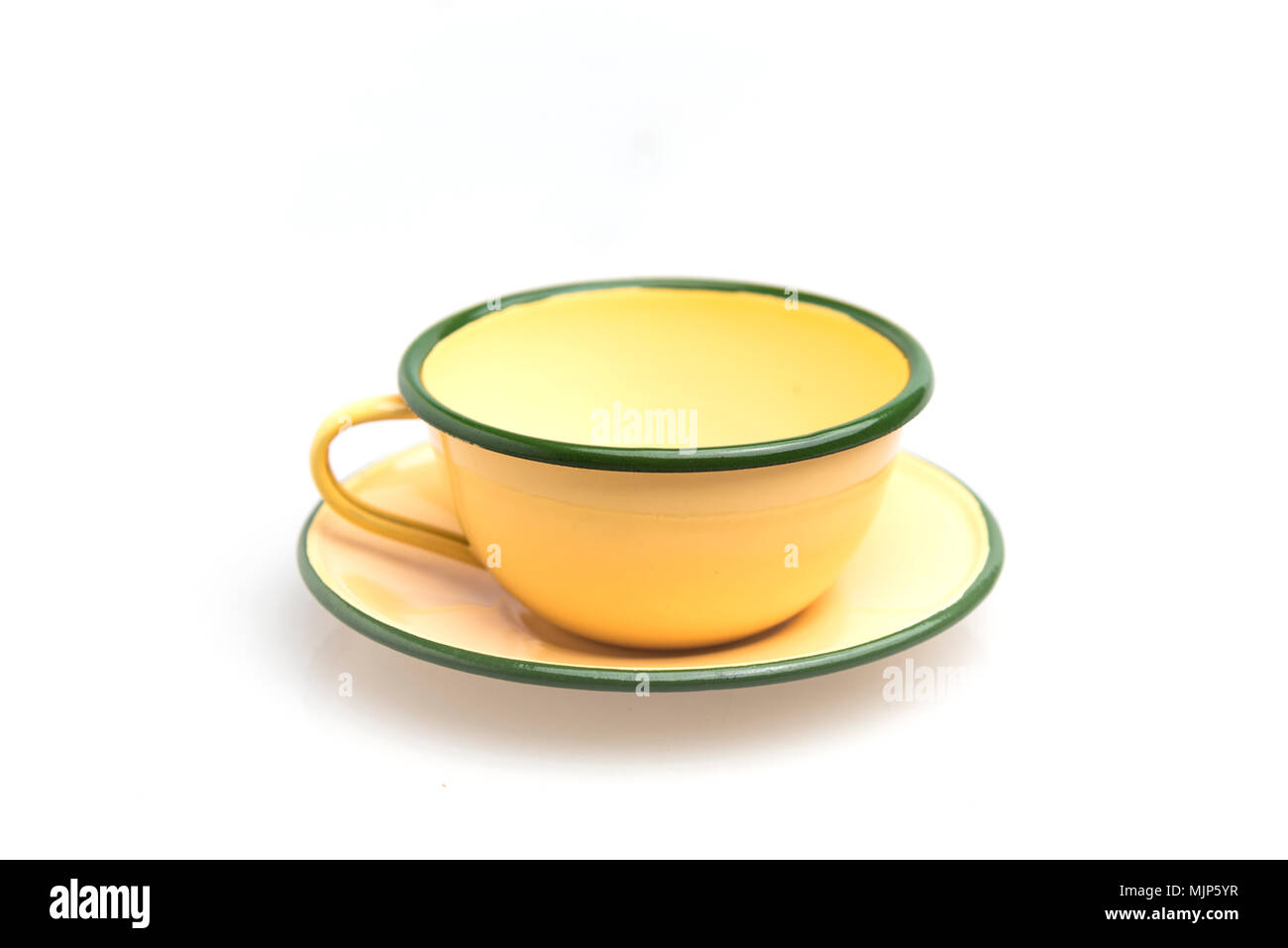 Vintage Zinc Coffee Cup Set isolated on white background Stock Photo ...