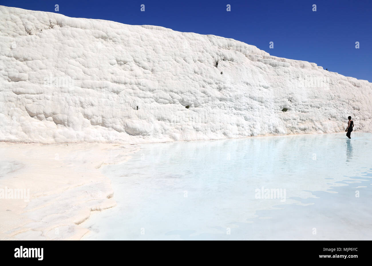Pamukkale - Calcium deposits from natural thermal springs, Turkey Stock ...