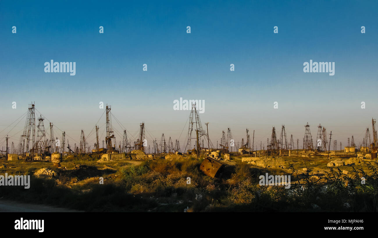 Mining on the oil fields near Baku Azerbaijan Stock Photo - Alamy