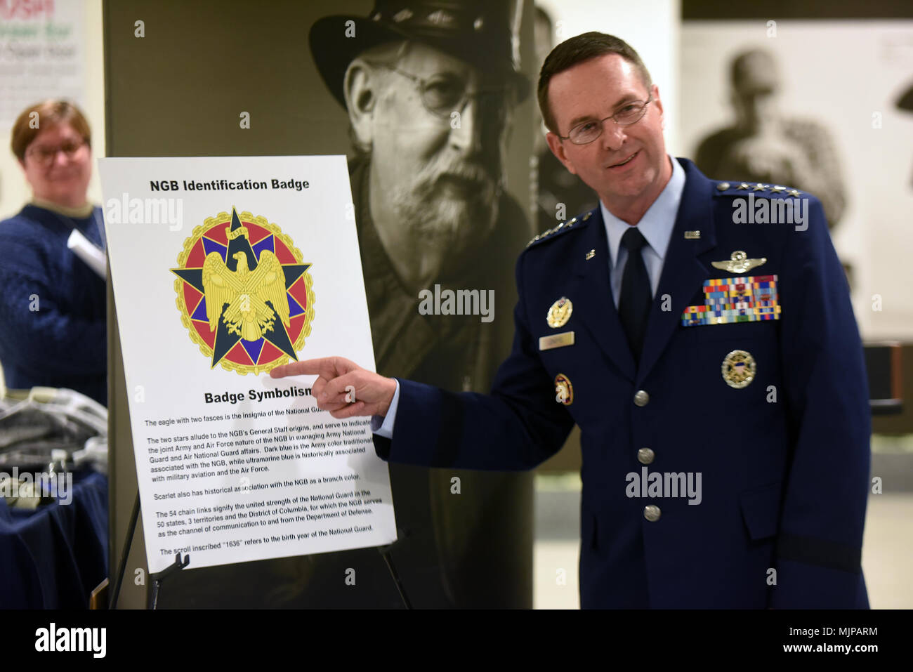 Air Force Gen. Joseph Lengyel, chief, National Guard Bureau, points out ...