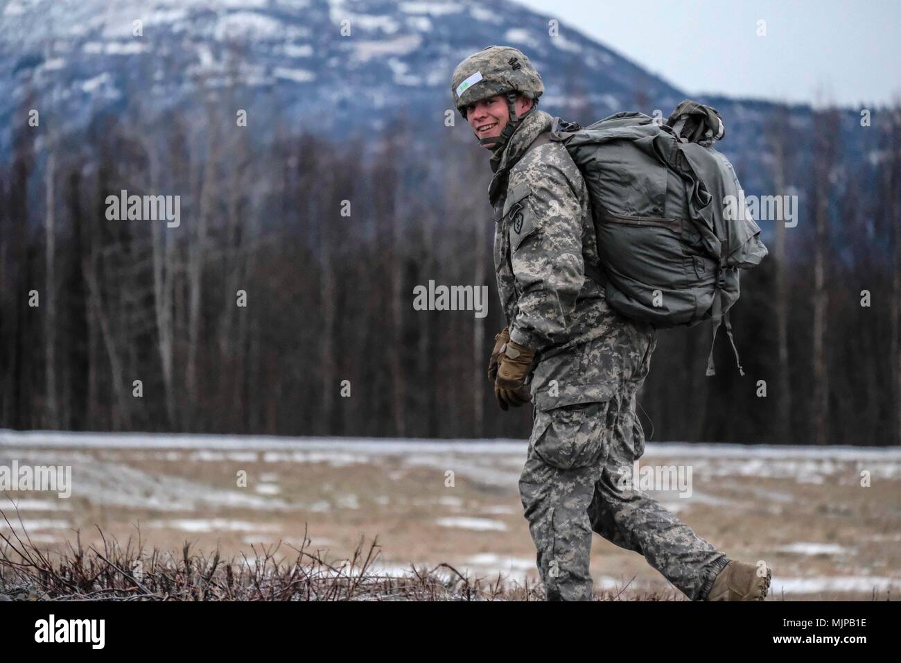 Pfc. Trevor Bowley, a rigger with 4th Quartermaster Company, 725th ...