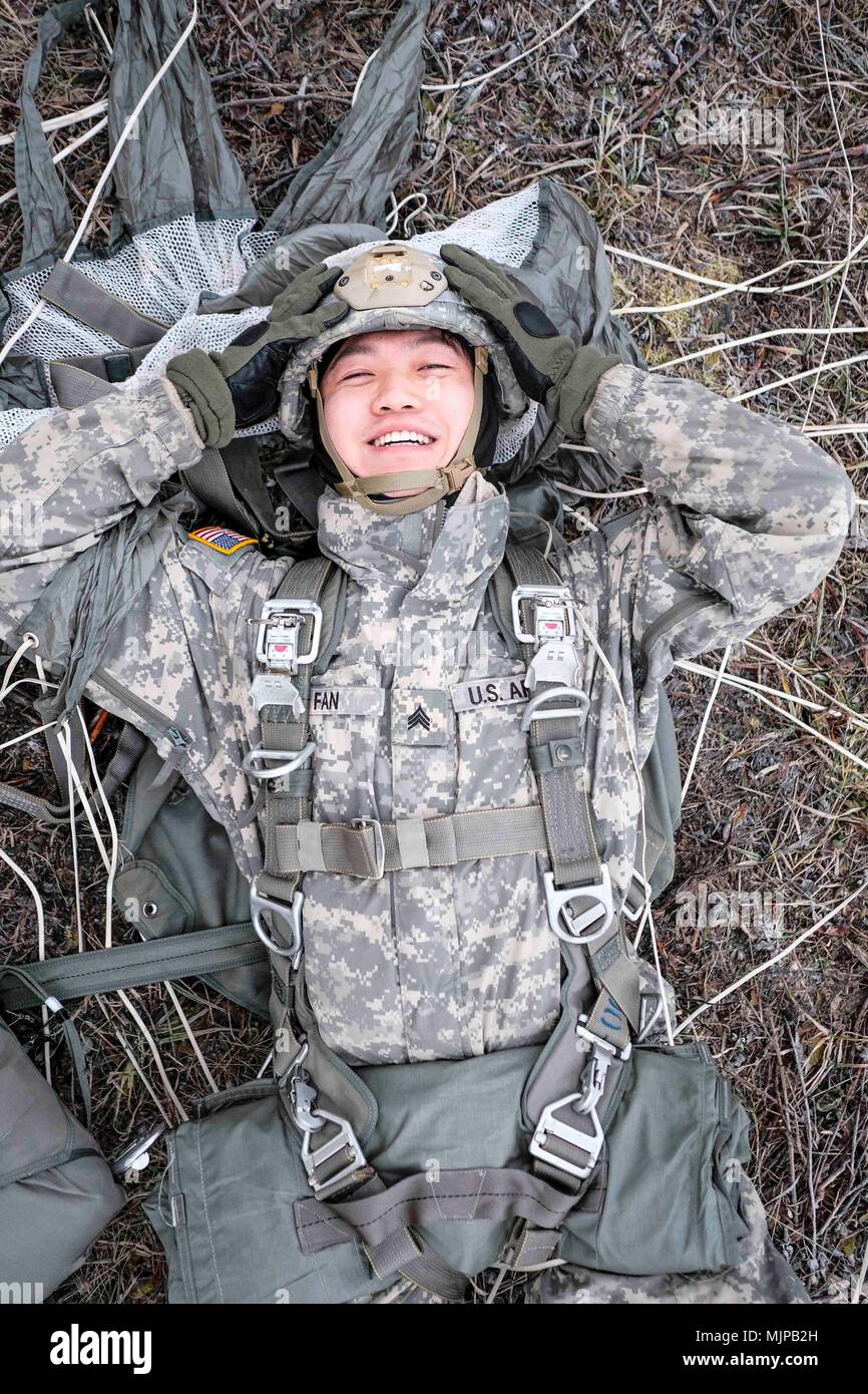 Sgt. Jiaxing Fan, a rigger with 4th Quartermaster Company, 725th ...