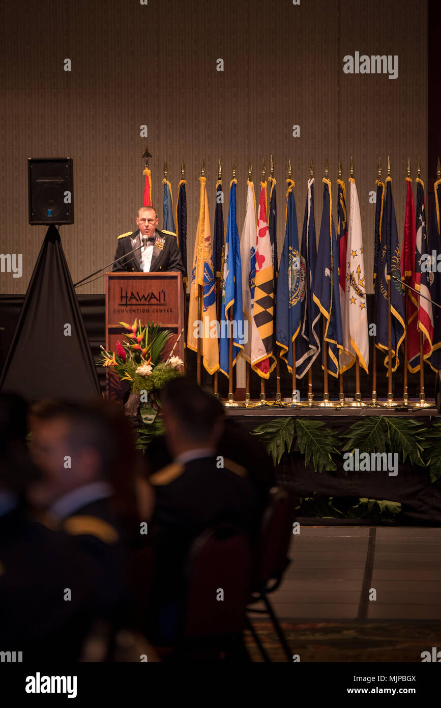 Maj. Gen. Arthur J. Logan delivers opening remarks during the Hawaii ...