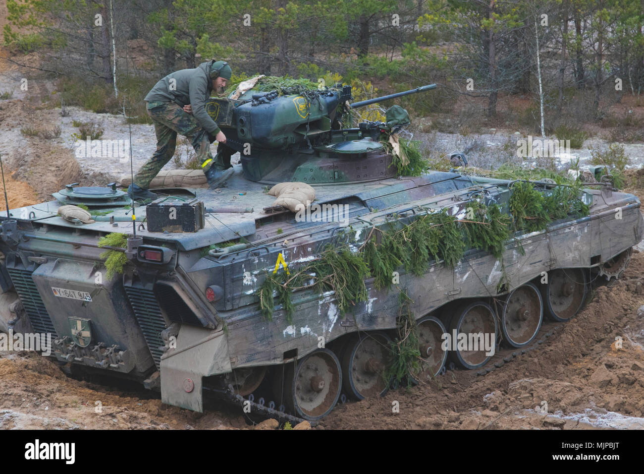 A German soldier assigned to 1st Mechanized Infantry Company, Enhanced ...