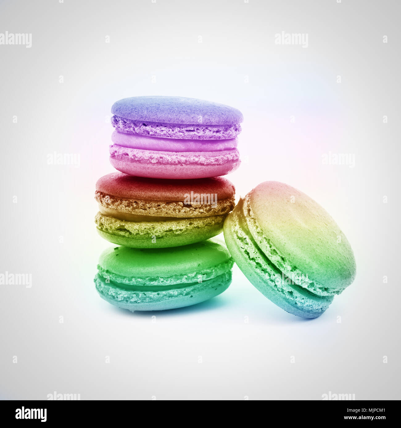 rainbow Sweet and colourful french macarons Stock Photo - Alamy