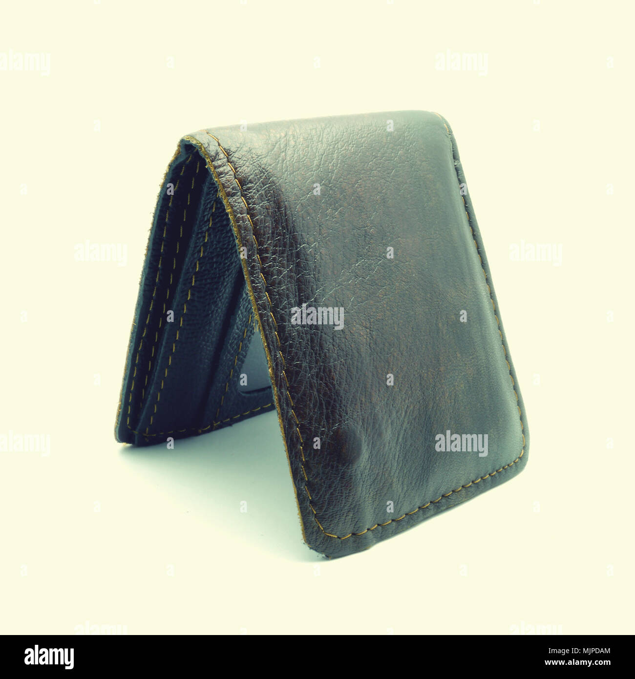 Old vintage used leather wallet hi-res stock photography and images - Alamy