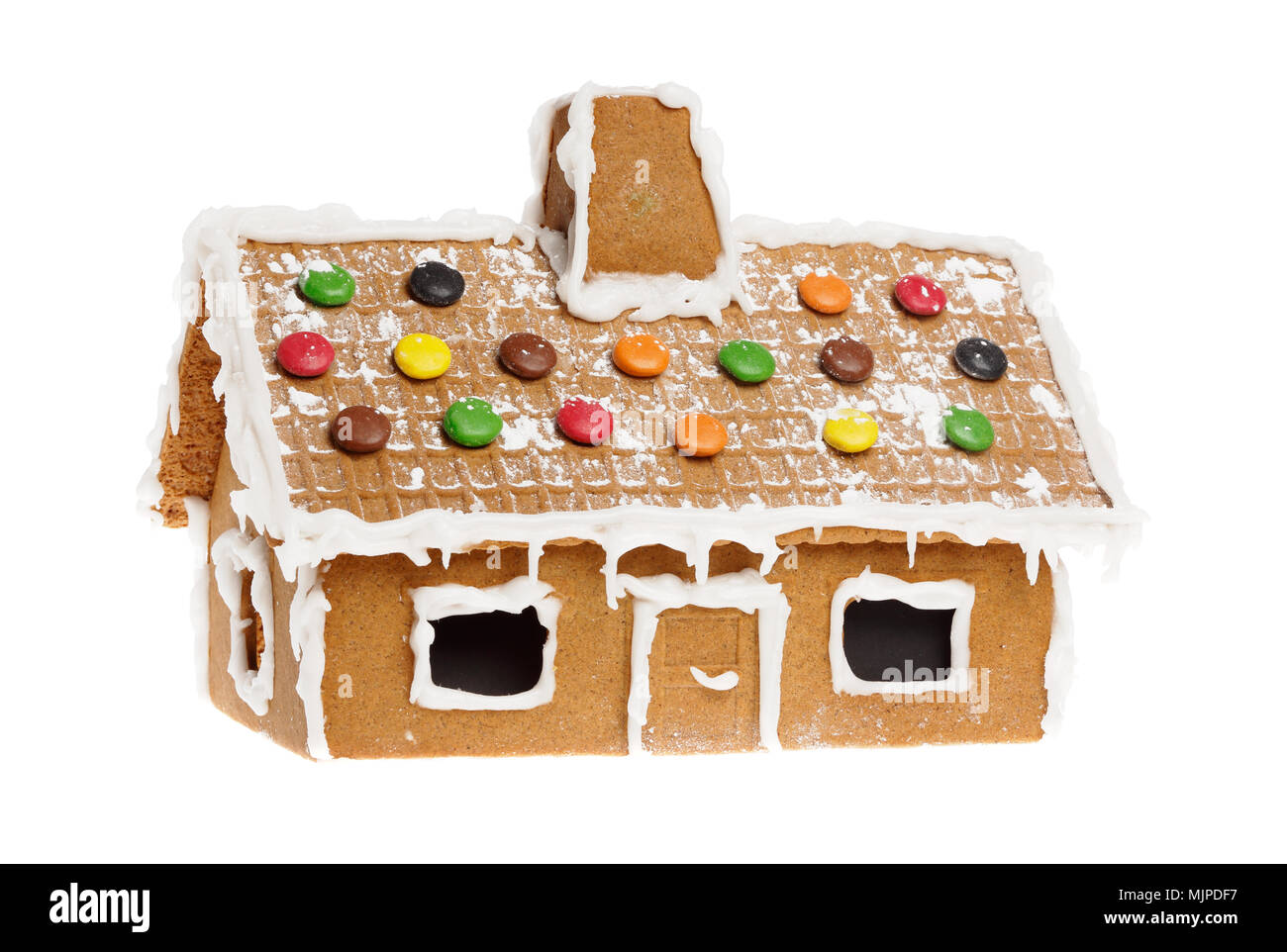 One gingerbread house isolated on whitebackground Stock Photo - Alamy