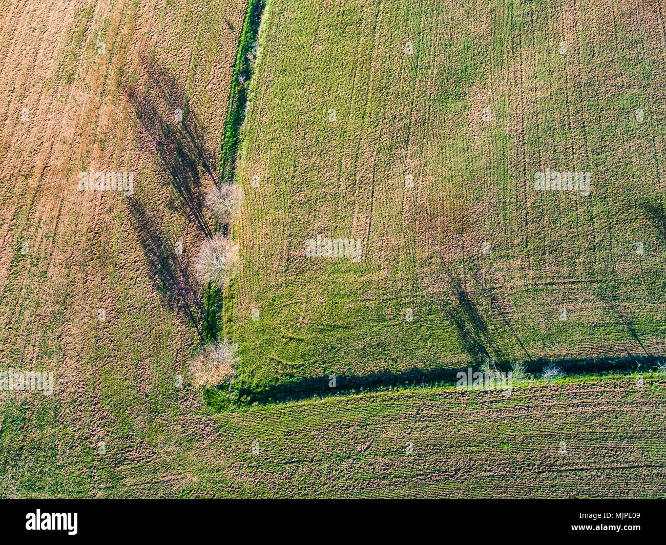 Plowed field drone view hi-res stock photography and images - Alamy