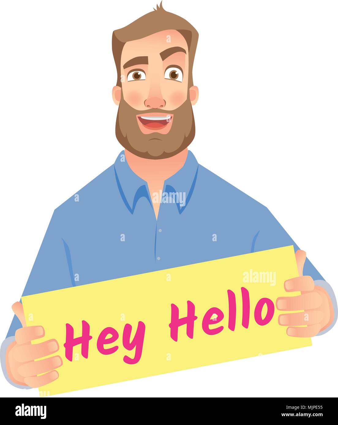 man holding hello sign Stock Vector Image & Art - Alamy
