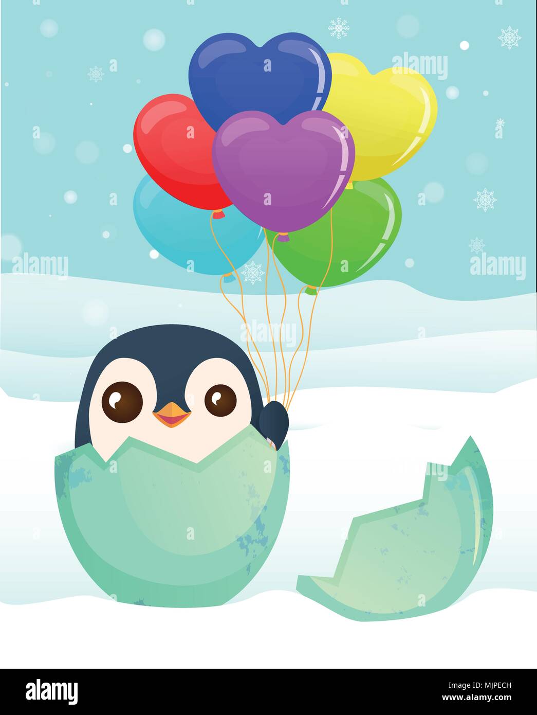 Baby penguin nest Stock Vector Images - Alamy