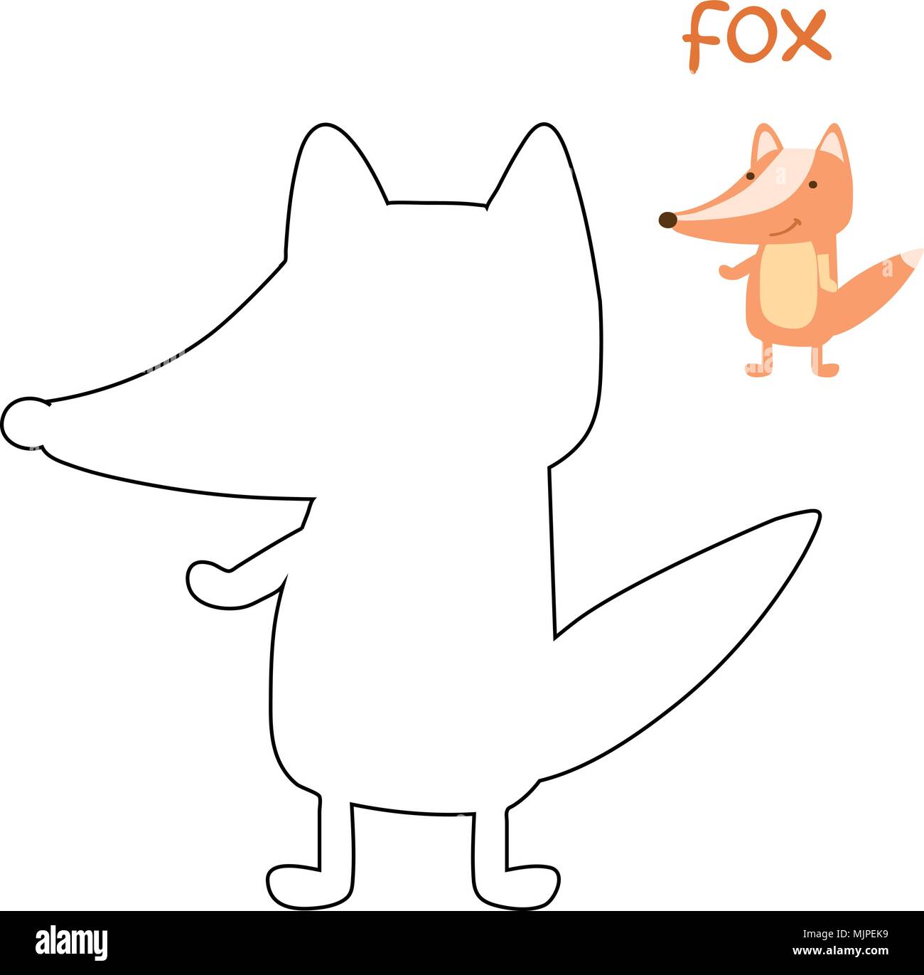 Kids coloring page - fox Stock Vector Image & Art - Alamy