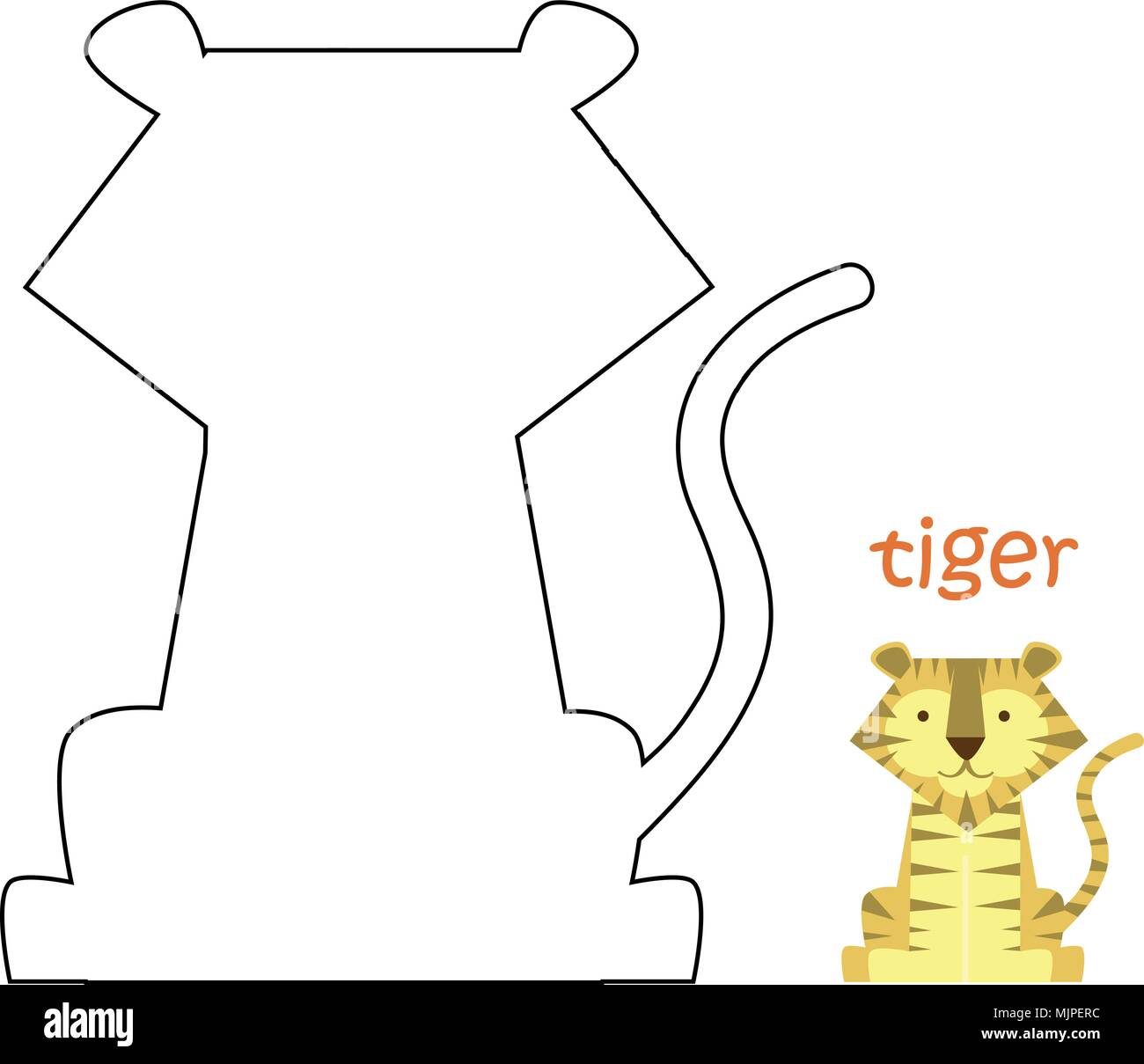 Kids coloring page - tiger Stock Vector Image & Art - Alamy