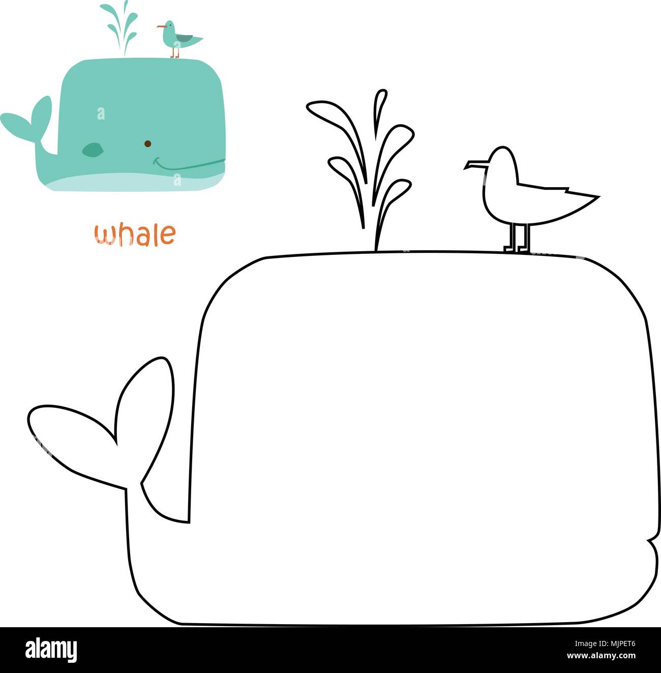 Kids coloring page - whale Stock Vector Image & Art - Alamy
