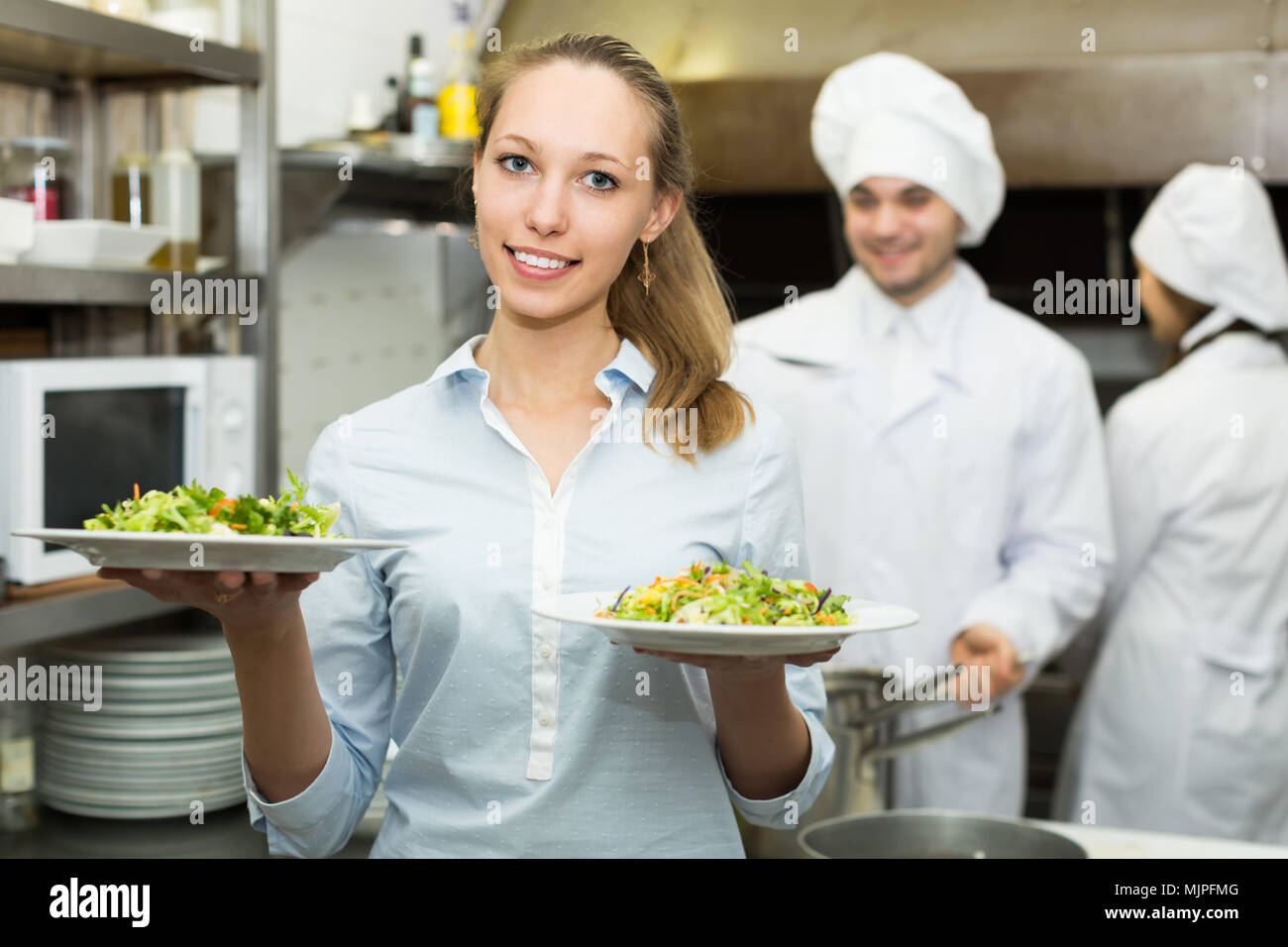 Blonde waitress hi-res stock photography and images - Alamy